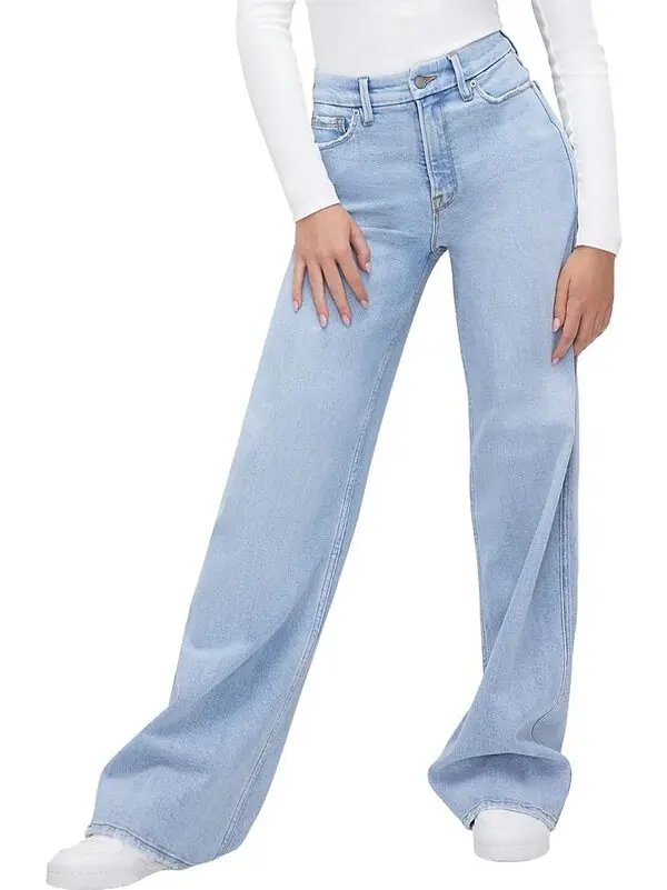 Good American Good Skate High Rise Wide Leg Jeans - Indigo