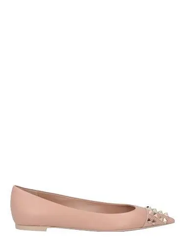 Valentino Garavani Rockstud Alcove Leather Ballet Flats - Pink