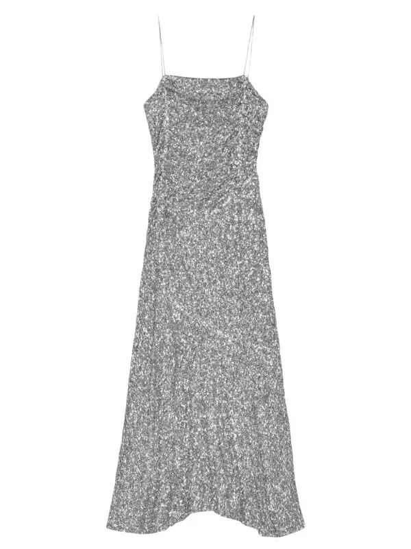 GANNI Sequin-embellished Maxi Dress - Silver