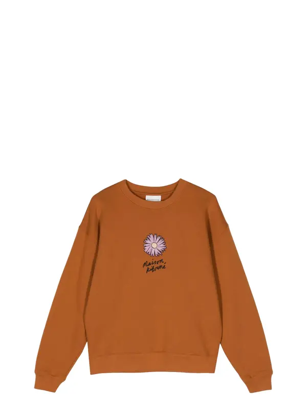 Maison Kitsuné Floating Flower Cotton Sweatshirt - Brown