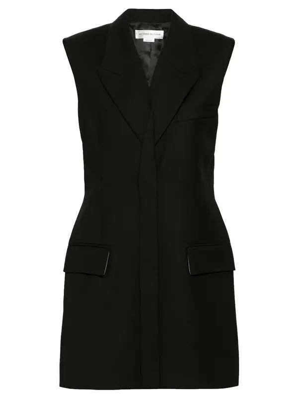 Victoria Beckham Sleeveless Tailored Minidress - Black