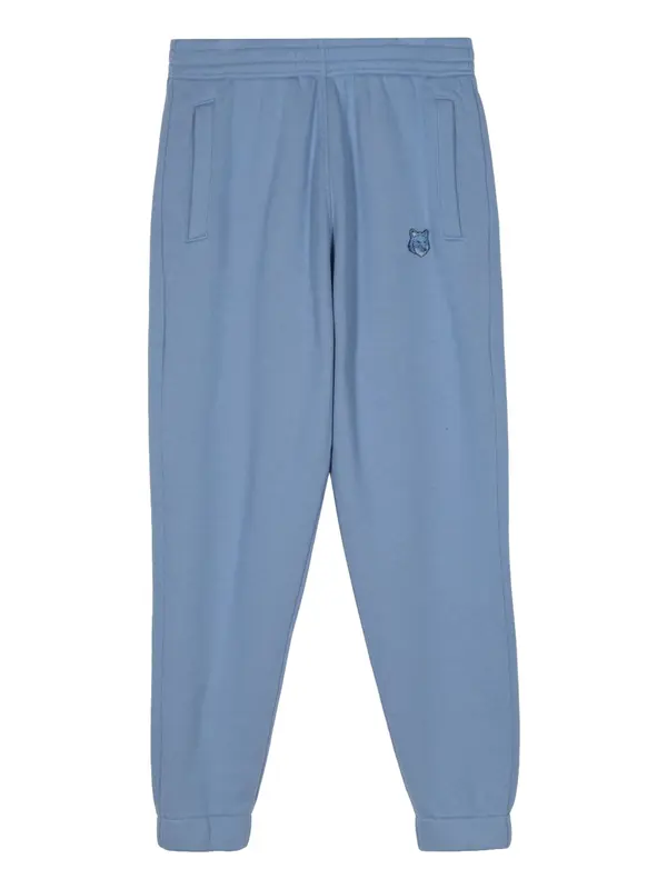 Maison Kitsuné Fox-appliqué Cotton Track Pants - Blue