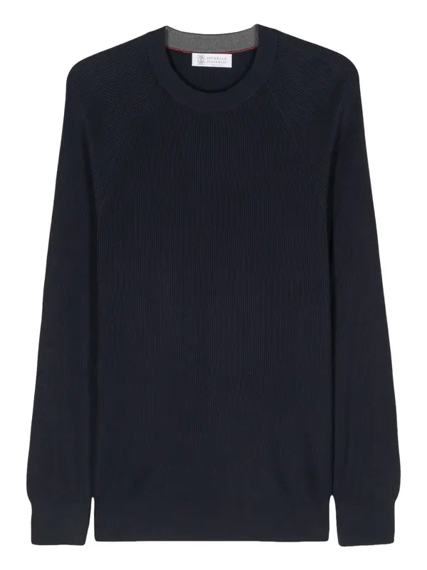 Brunello Cucinelli Ribbed-knit Jumper - Blue