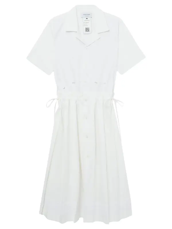 MARINE SERRE Embroidered Cotton Midi Dress - White