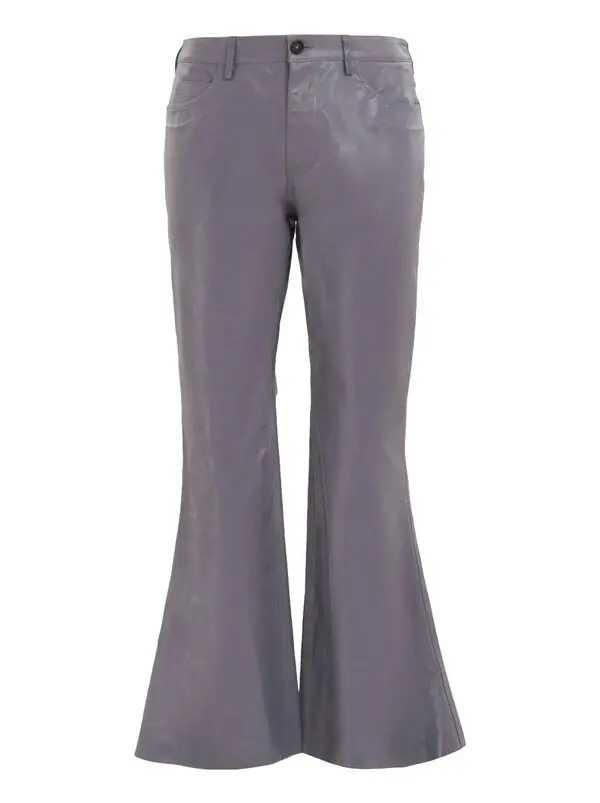 Marni Flared Leather Trousers - Grey