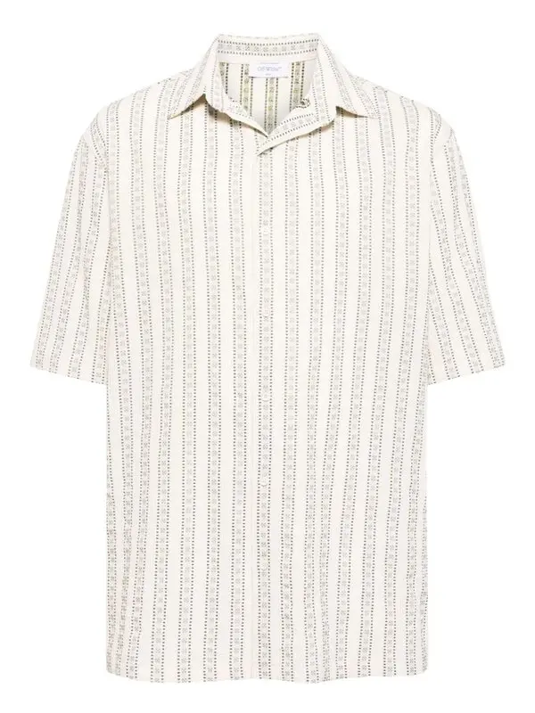 Off-White Arrows-print Striped Shirt - Neutrals