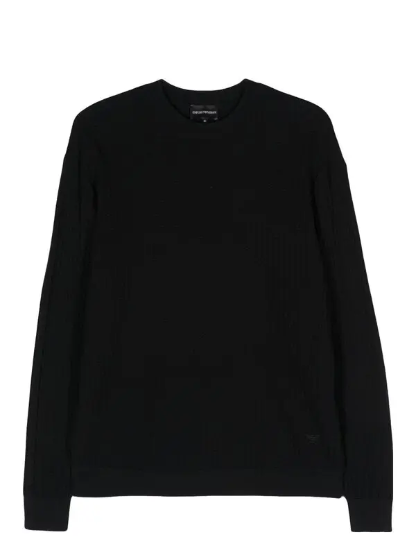 Emporio Armani Logo-embroidered Jumper - Blue