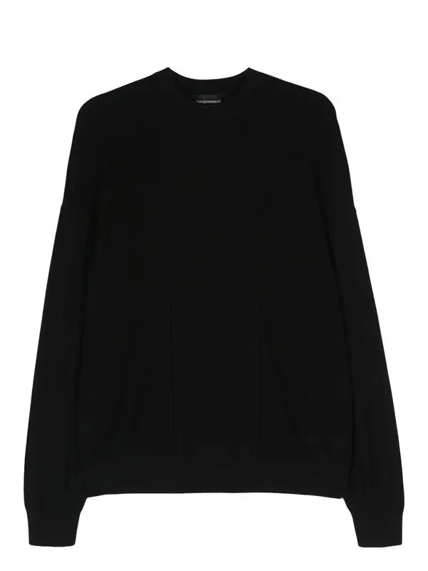 Emporio Armani Ribbed Cotton Jumper - Black
