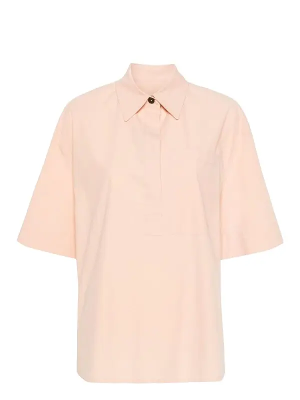 JIL SANDER Tonal Stitching Cotton Shirt - Pink