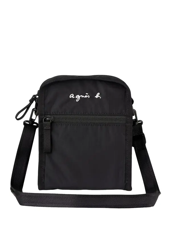 AGNÈS B. Logo-embroidered Crossbody Bag - Black