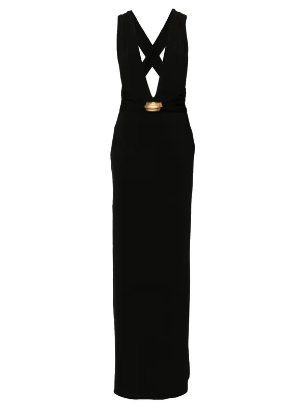TOM FORD Plunging-neck Sleeveless Gown - Black