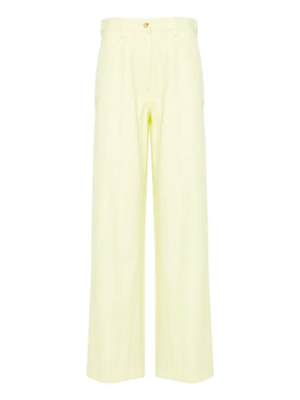 FORTE_FORTE High-waist Straight-leg Trousers - Green