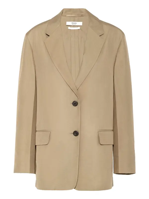 Prada Single-breasted Silk Blazer - Green