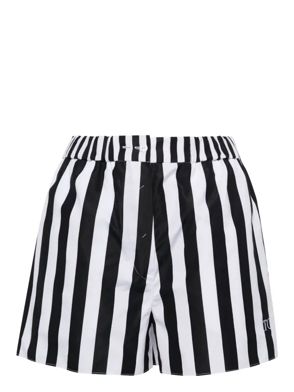 Patou Striped Cotton Boxer Shorts - Black