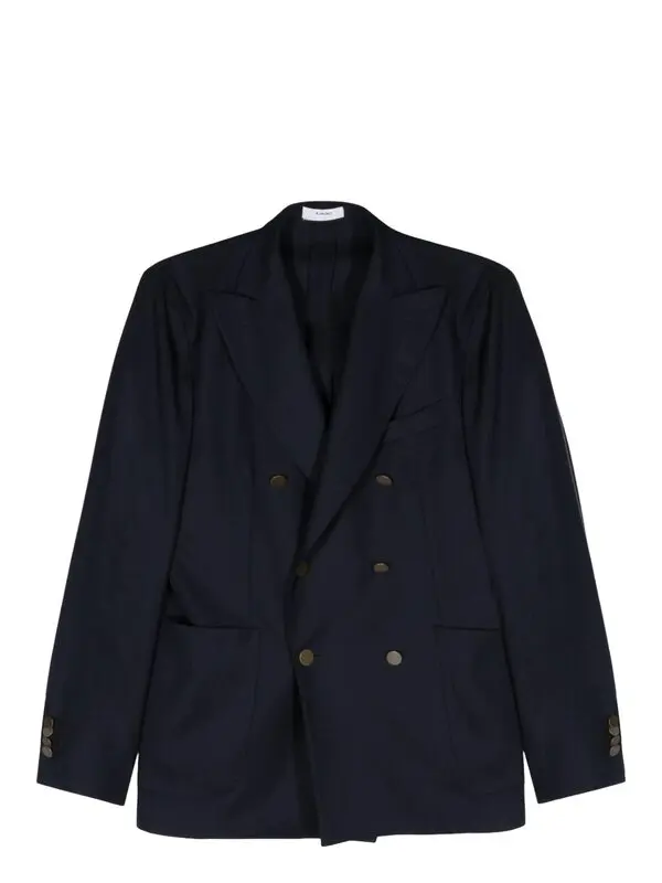 Boglioli Single-breasted Wool Blazer - Blue