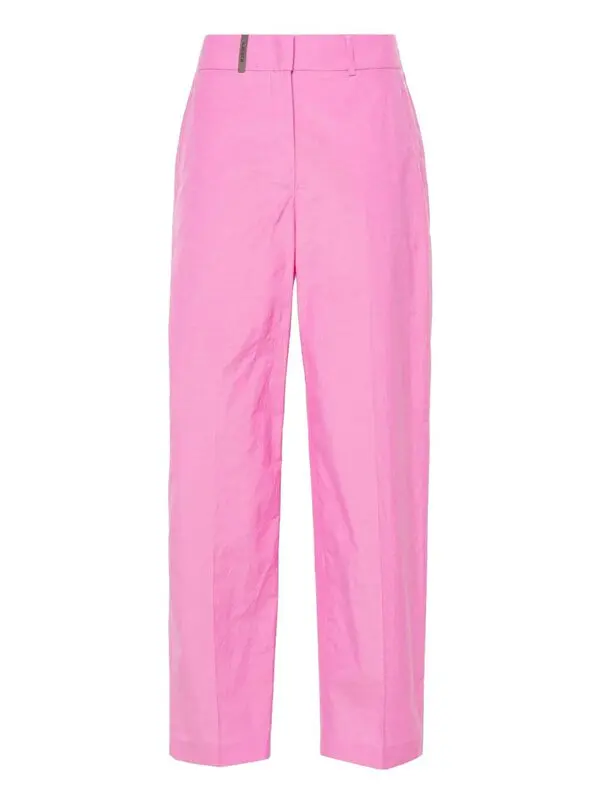 Peserico Pressed-crease Straight Trousers - Pink