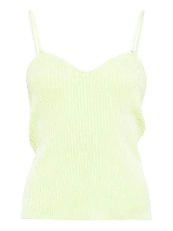 Emporio Armani Sweetheart-neck Ribbed Tank Top - Green