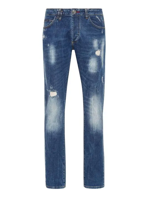 Philipp Plein Lion Circus Slim-fit Jeans - Blue