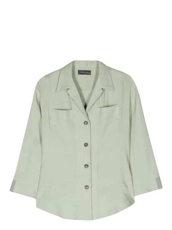 Lorena Antoniazzi Camp-collar Linen-blend Shirt - Green