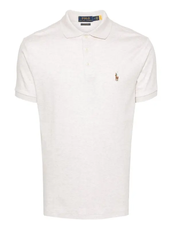 Polo Ralph Lauren Polo Pony-embroidered Cotton Polo Shirt - Neutrals