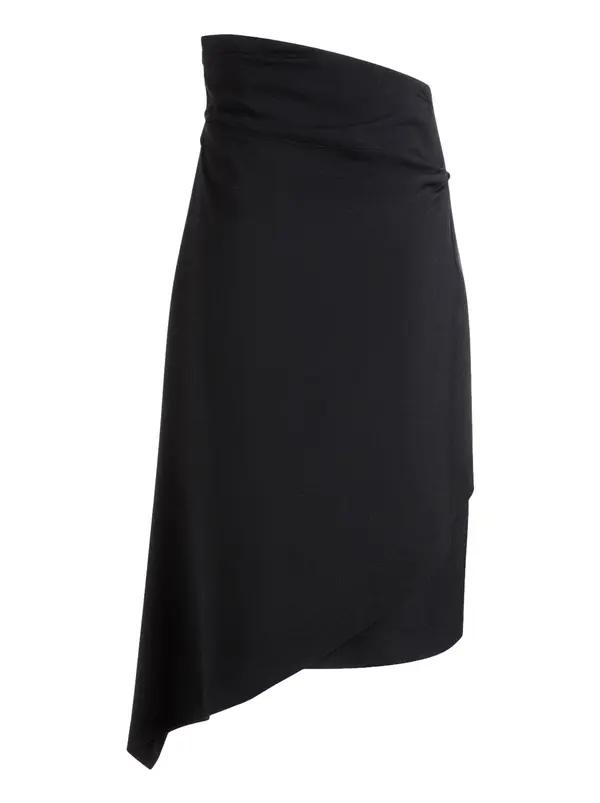 Bally Wrap Asymmetric Midi Skirt - Black
