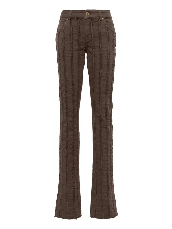 Blumarine Striped Straight-leg Trousers - Brown