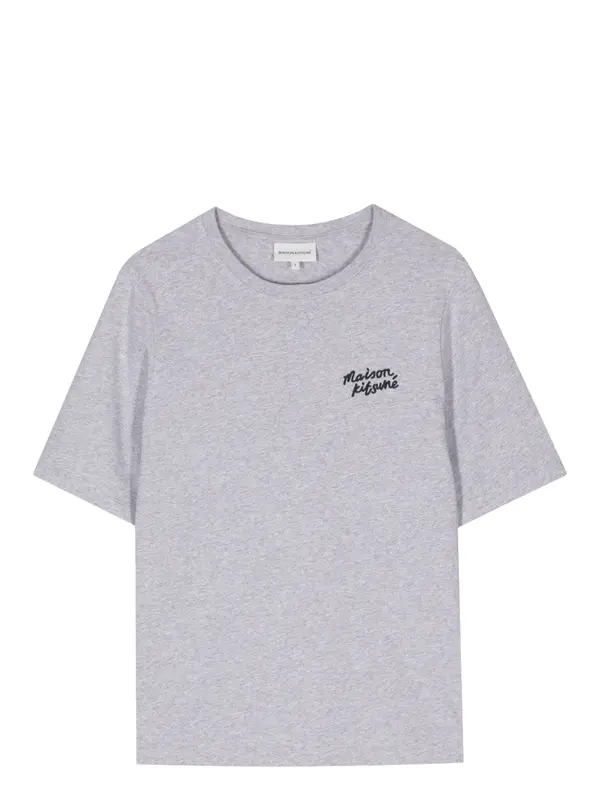 Maison Kitsuné Logo-embroidered T-shirt - Grey
