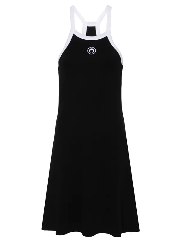 MARINE SERRE Crescent Moon Mini Dress - Black
