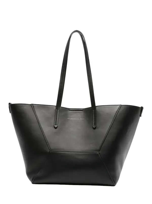Brunello Cucinelli Leather Tote Bag - Black