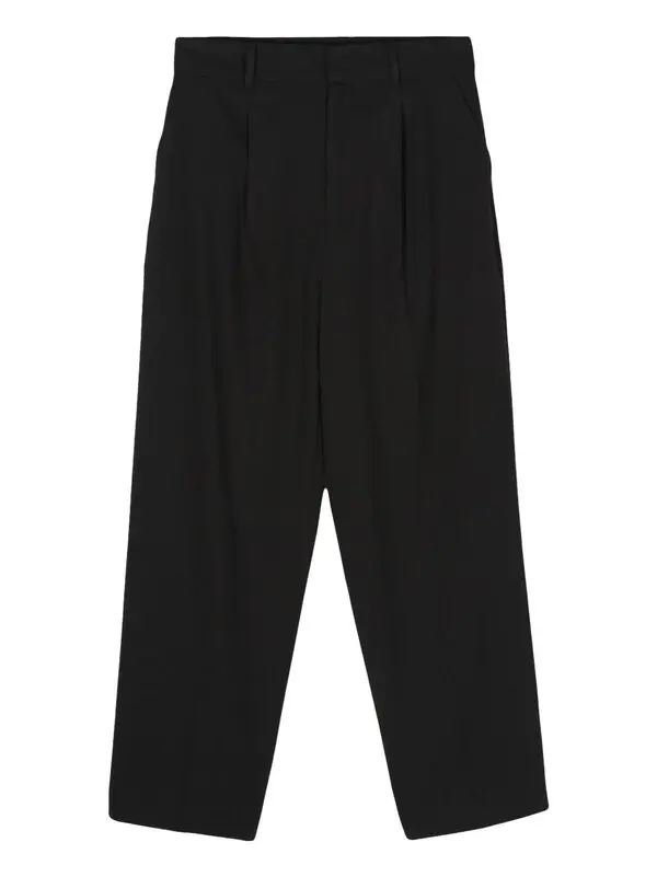 PT TORINO Crepe Cropped Trousers - Black