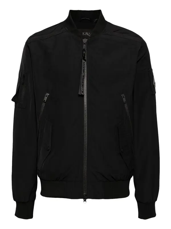 Moose Knuckles Courville Logo-appliqué Bomber Jacket - Black