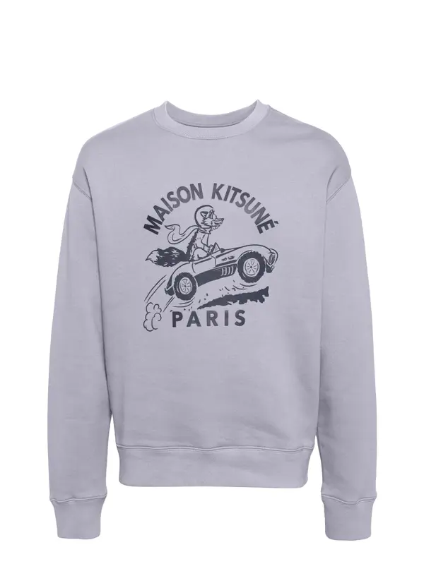 Maison Kitsuné Racing Fox Cotton Sweatshirt - Blue