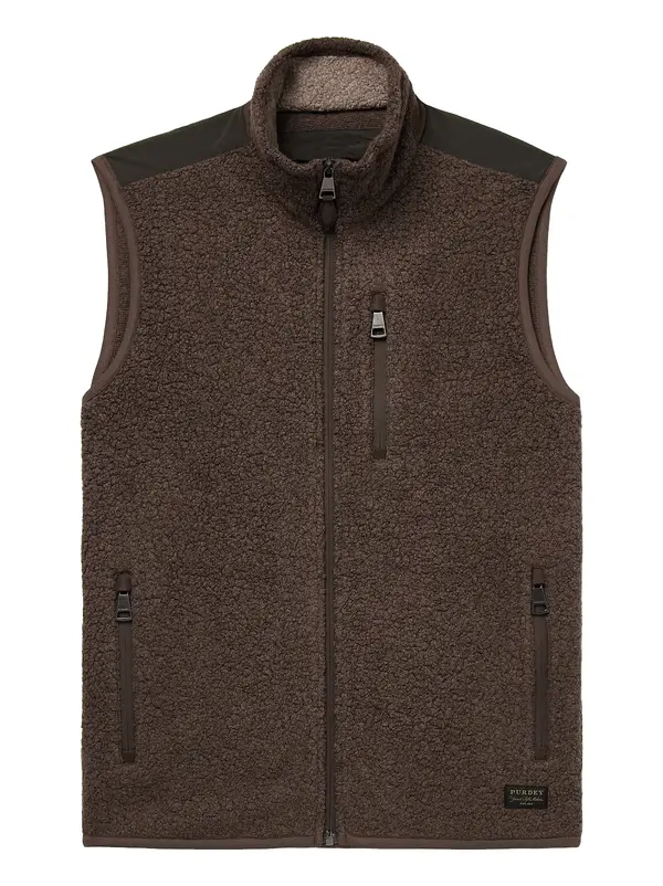 Purdey Shell-trimmed Bouclé Gilet - Brown