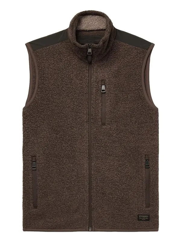 Purdey Shell-trimmed Bouclé Gilet - Brown