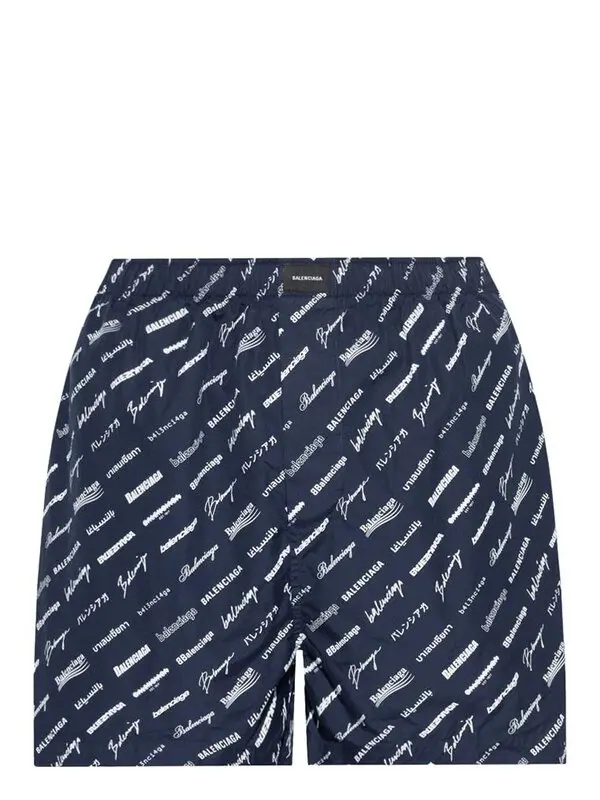 Balenciaga Logo Shorts - Marine Blue