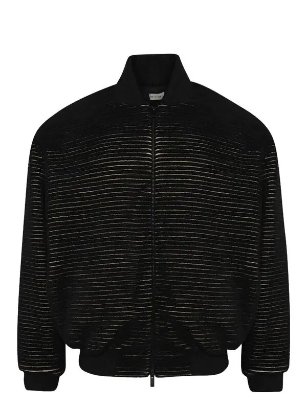 Fear Of God Striped Bomber Jacket - Black