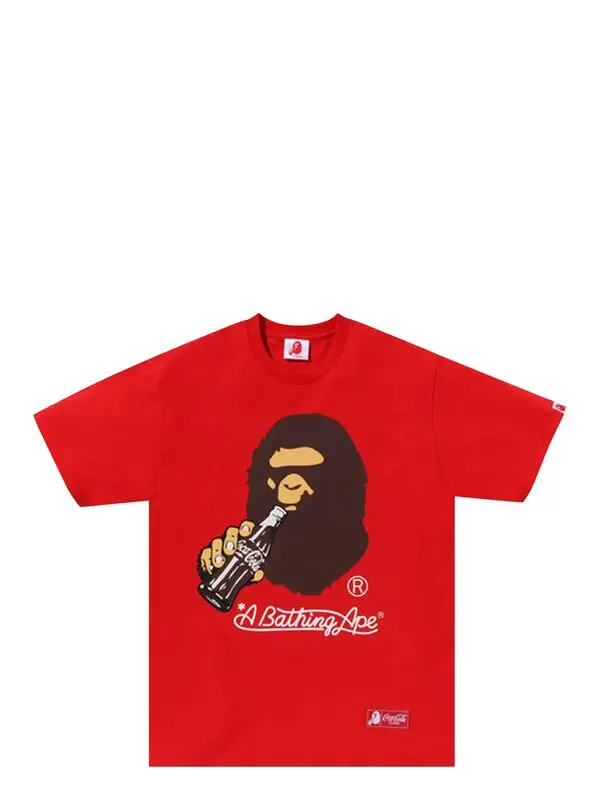 A BATHING APE X Coca-cola Ape Head Tee - Red