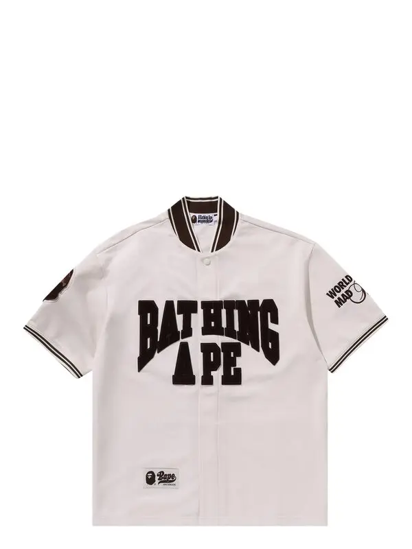 A BATHING APE Baseball Jersey Short-sleeve Shirt 'ivory - White