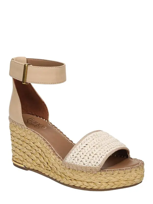 Franco Sarto Clemens Ankle Strap Wedge Sandal - Light Natural