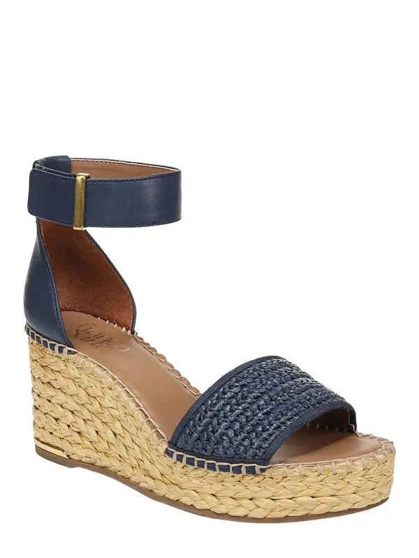 Franco Sarto Clemens Ankle Strap Wedge Sandal - Navy