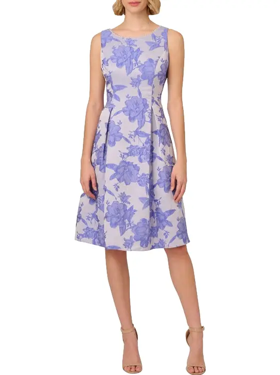Adrianna Papell Floral Jacquard A-line Dress - Peri Cruise