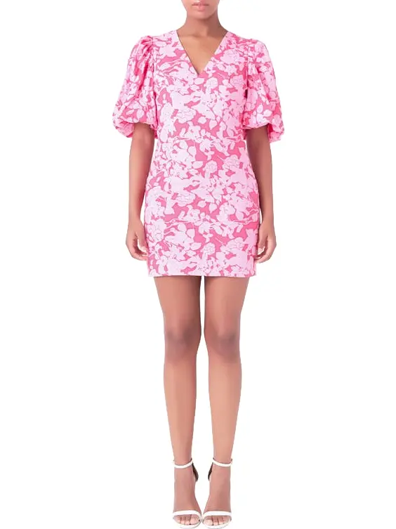 Endless Rose Floral Cotton Mini Dress - Red/pink