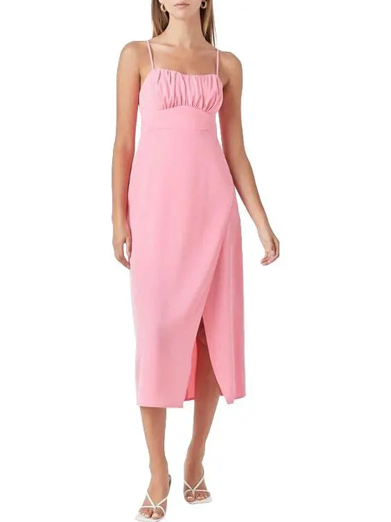 Endless Rose Ruched Bust Midi Dress - Pink