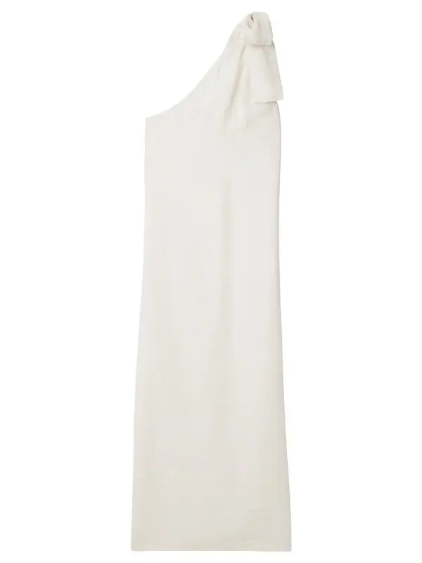 Lisa Marie Fernandez Bow-detailed One-shoulder Maxi Dress - White