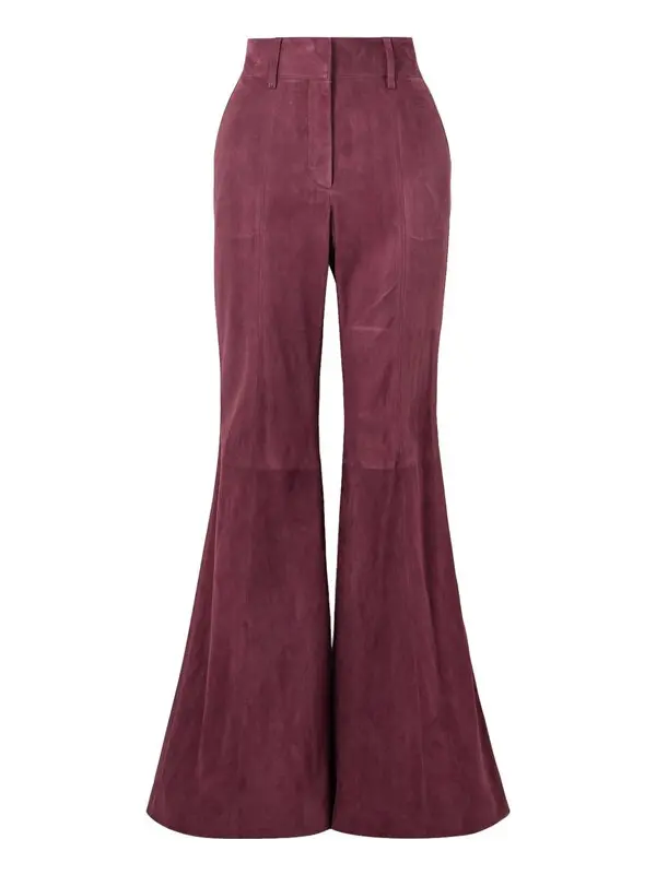 Gabriela Hearst Rhein Paneled Suede Flared Pants - Red