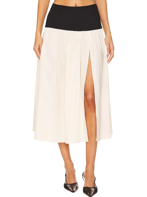 LOVERS AND FRIENDS X Anja Dujakoviä Mac Midi Skirt - Black & Ivory