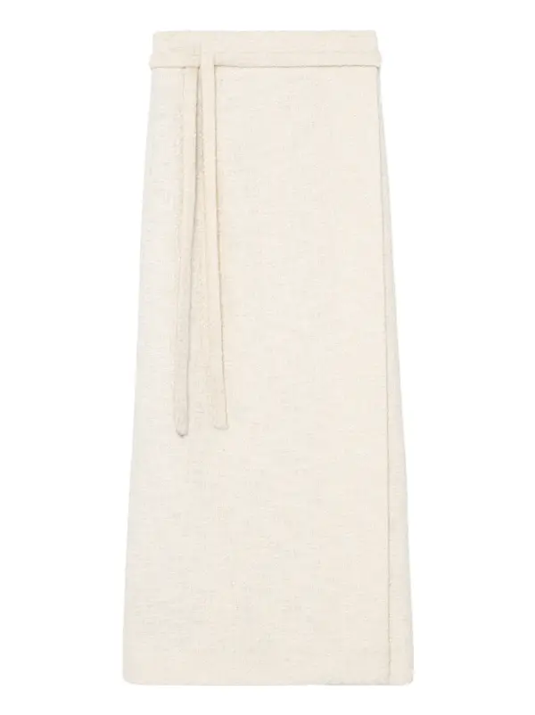 another tomorrow - Another Tomorrow Tweed Wrap Skirt