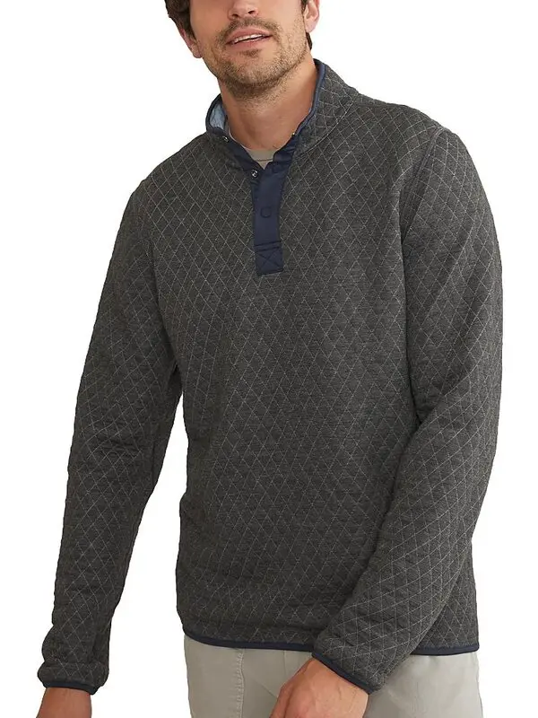 Marine Layer Reversible Quilted Pullover - Blue