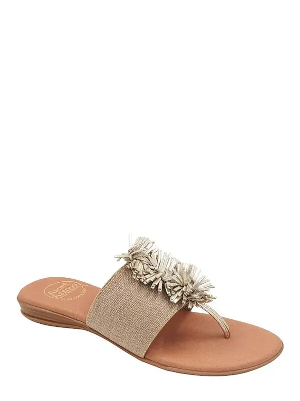 Andre Assous Novalee Embellished Slide Sandals - Beige/platino