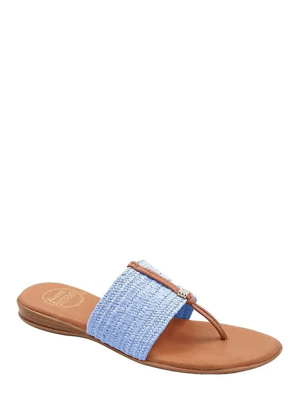 Andre Assous Woven Thong Sandals - Sky Blue